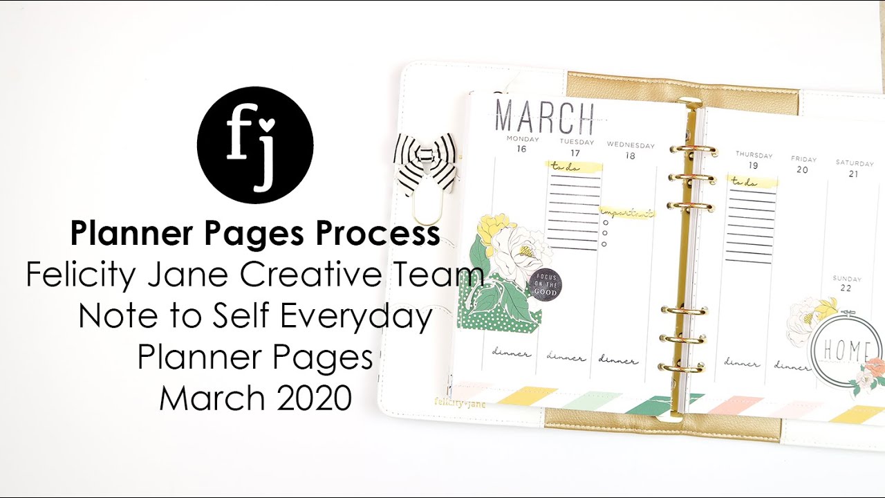 Note to Self Planner Pages - March | Felicity Jane Creative Team - YouTube