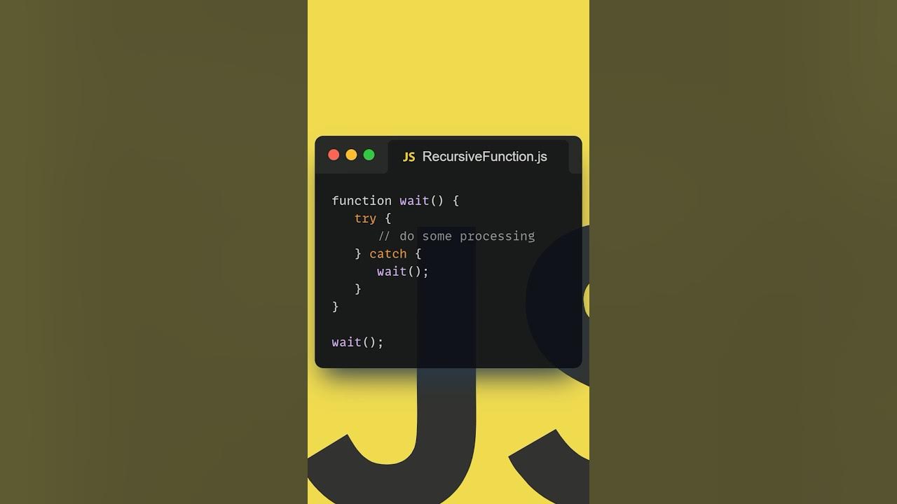 Beginner Js Tutorial Recursive Function In 30 Seconds Javascript Coding Shorts Youtube