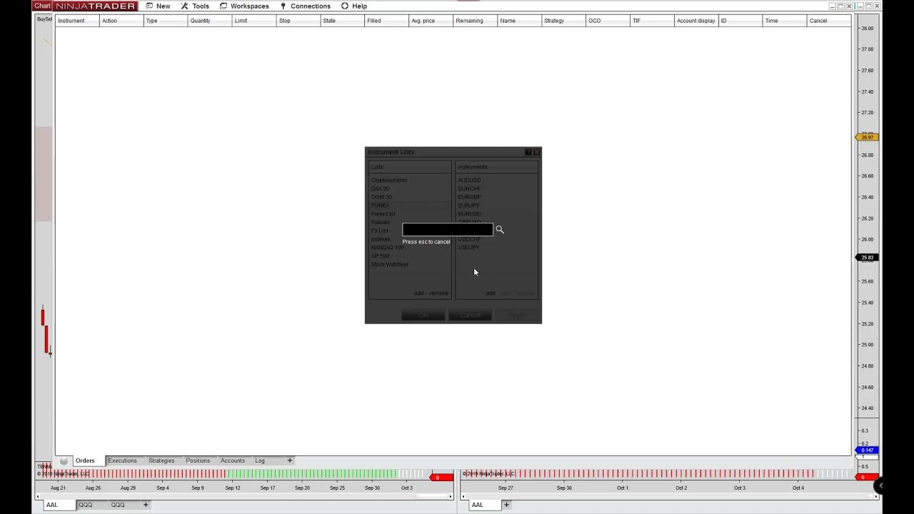 Ninjatrader Tutorial Adding Instruments 13 Youtube
