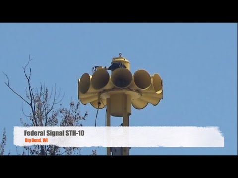 Federal Signal STH-10 Weekly Siren Test, Full Alert, Big Bend, WI - YouTube