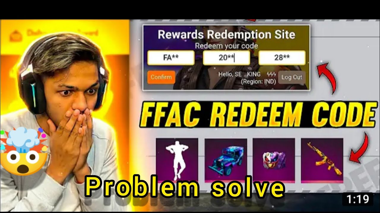 How to FFAC redeem code problem solve || ff redeem problem || free fire redeem code reward - YouTube
