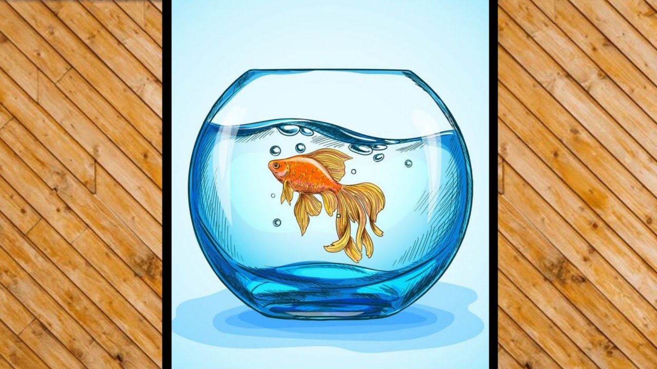 How To Draw A Fish Tank Aquarium | Drawing for kids | Easy step by step ...