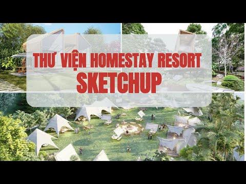 THƯ VIỆN RESORT HOMESTAY SKETCHUP - YouTube