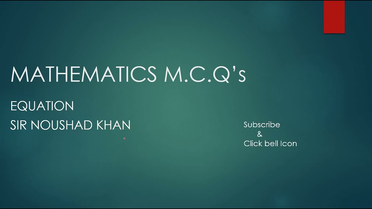 M.C.Q's of Quadratic equation| Nature of roots| XI Math Sindh Board ...