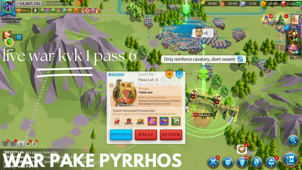 live war kvk 1 pass 6 test pryyhos sunzu di kvk 1 seganas apa - YouTube