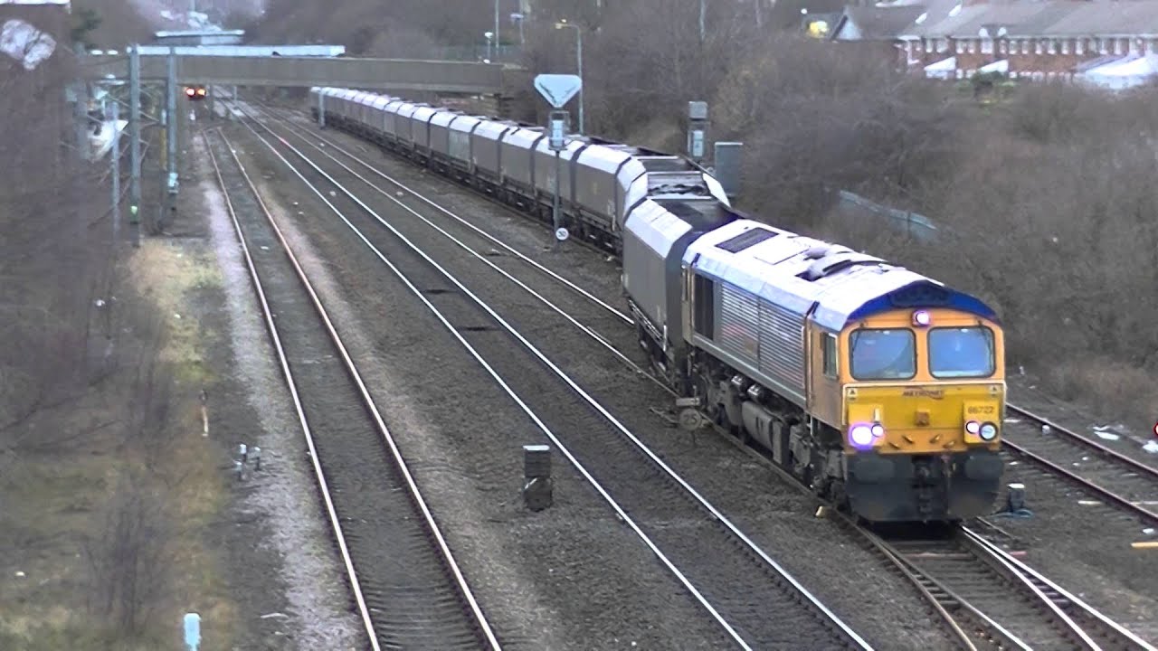 GBRf Metronet 66722 Coal Train departing Pelaw Goods Loop - YouTube