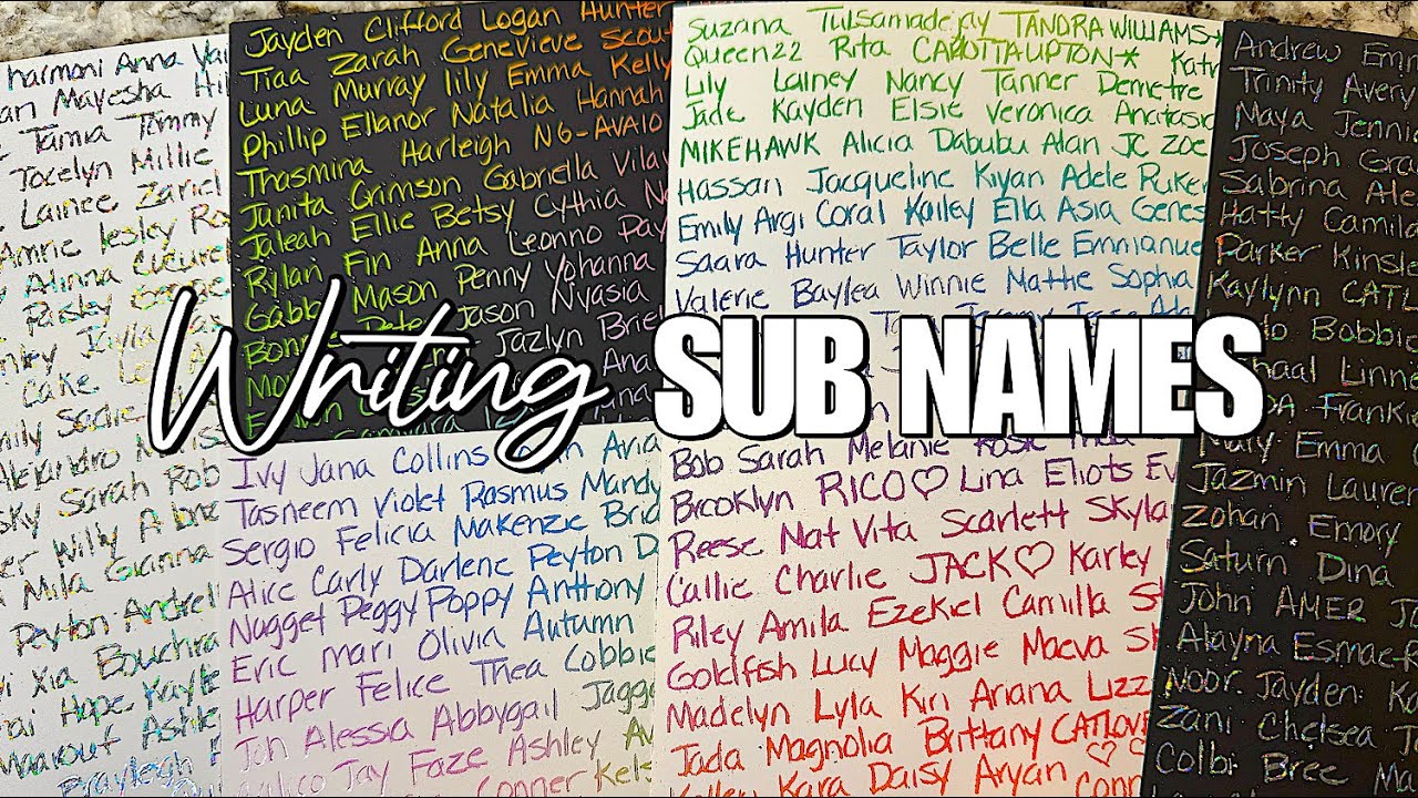 Writing Sub Names…Thank you so much! ️ - YouTube