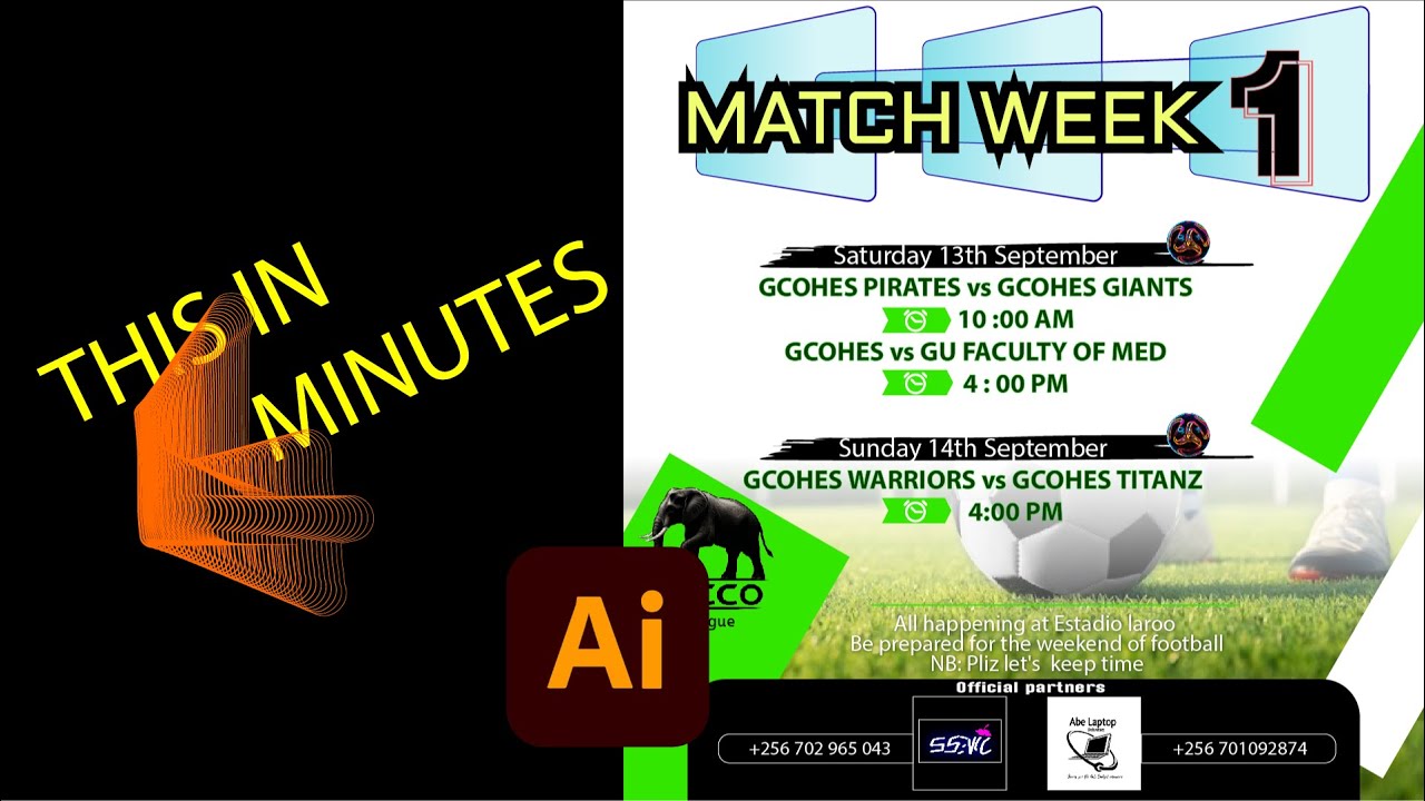 Designing a Match fixture poster with Adobe Illustrator - YouTube