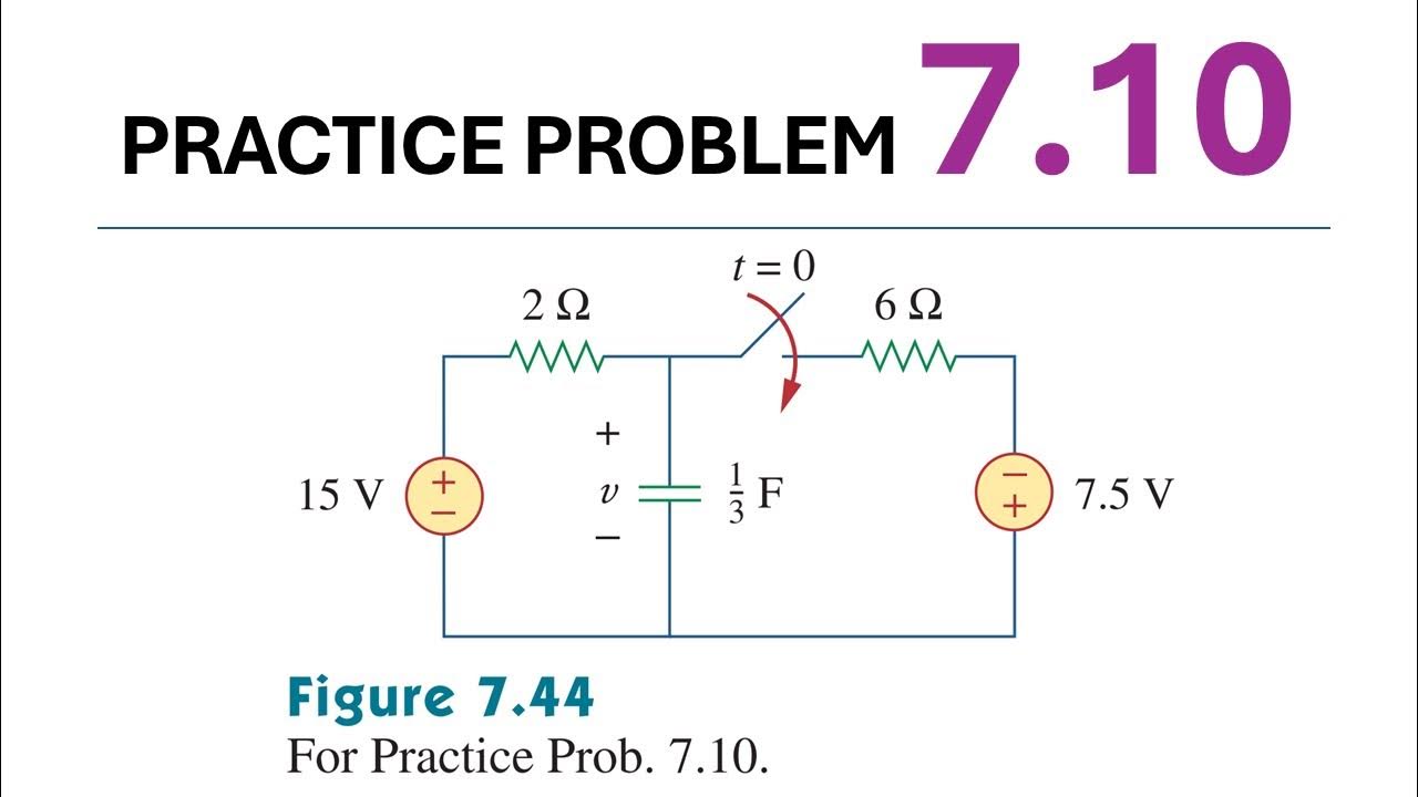 Practice Problem 7.10 Fundamental of Electric Circuits (Sadiku) 5th Ed - First Order RC Circuits ...