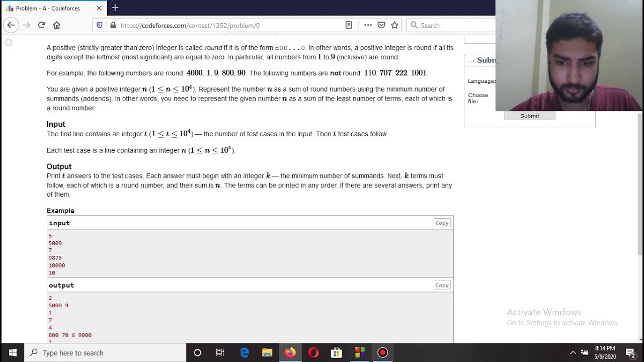 Codeforces Round #640 (Div4) ScreenCast+FaceCam :Rating Pupil - YouTube