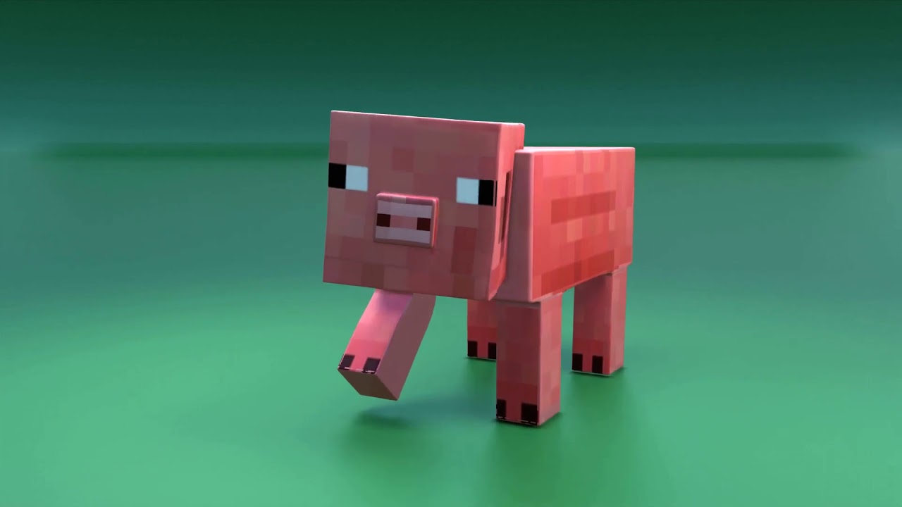 Minecraft Pig 3D Model - YouTube