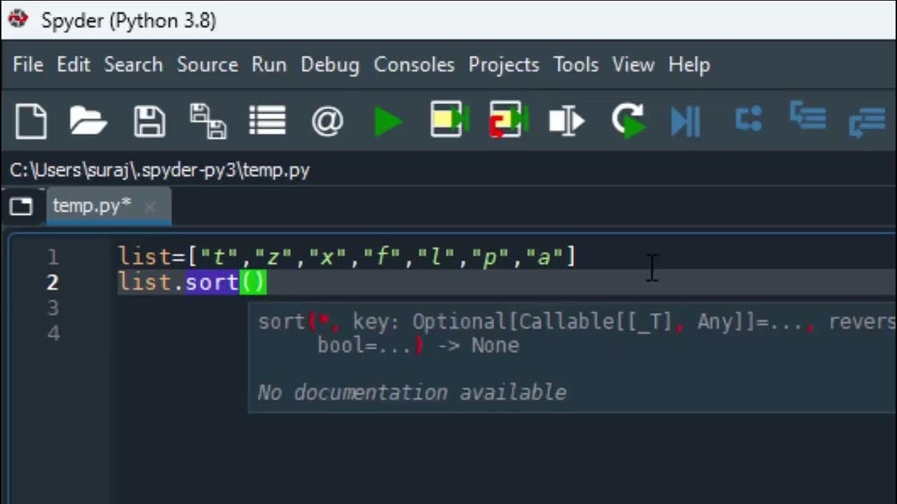 Sort method in Python@COMPUTEREXCELSOLUTION - YouTube