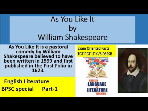 As You Like It by William Shakespeare//TGT PGT English Literature// As ...