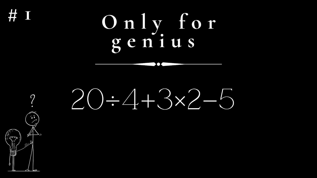 "Can you solve this problem? Only for Geniuses." - YouTube