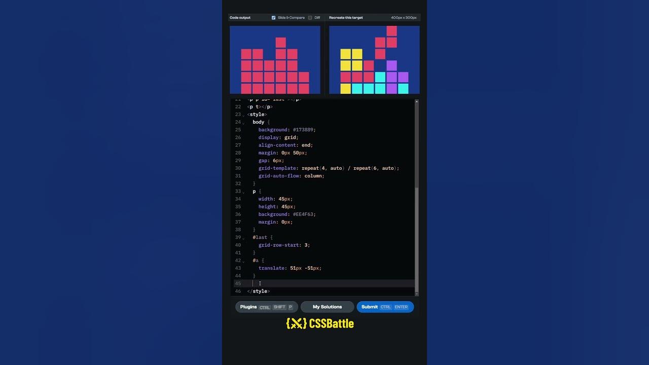 Css Battle 122 Tetris Solution Cssbattle Codingshorts Coding Css Challenge Youtube
