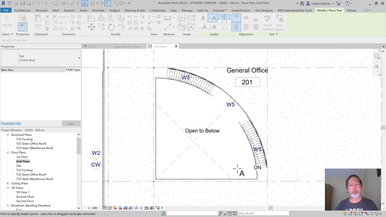 20 Revit Exercise 6 Adding Text No Leader - YouTube