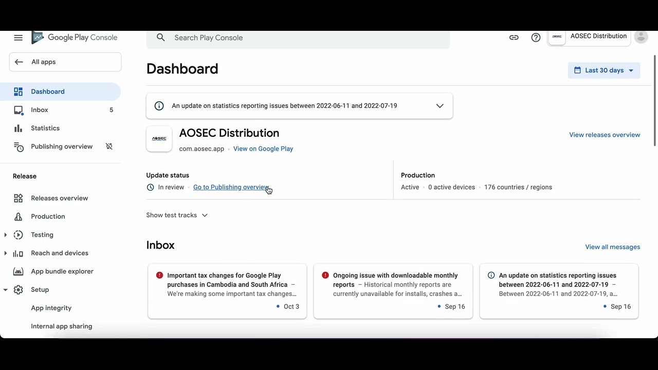 The app status and confirm app have been full rollout or not on the ...