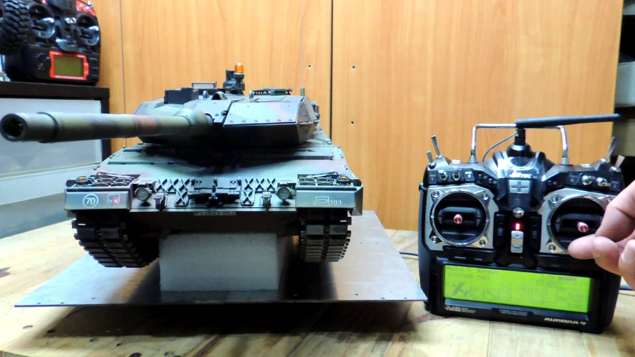 TAMIYA LEOPARD 2A6 + Hitec A9 - YouTube
