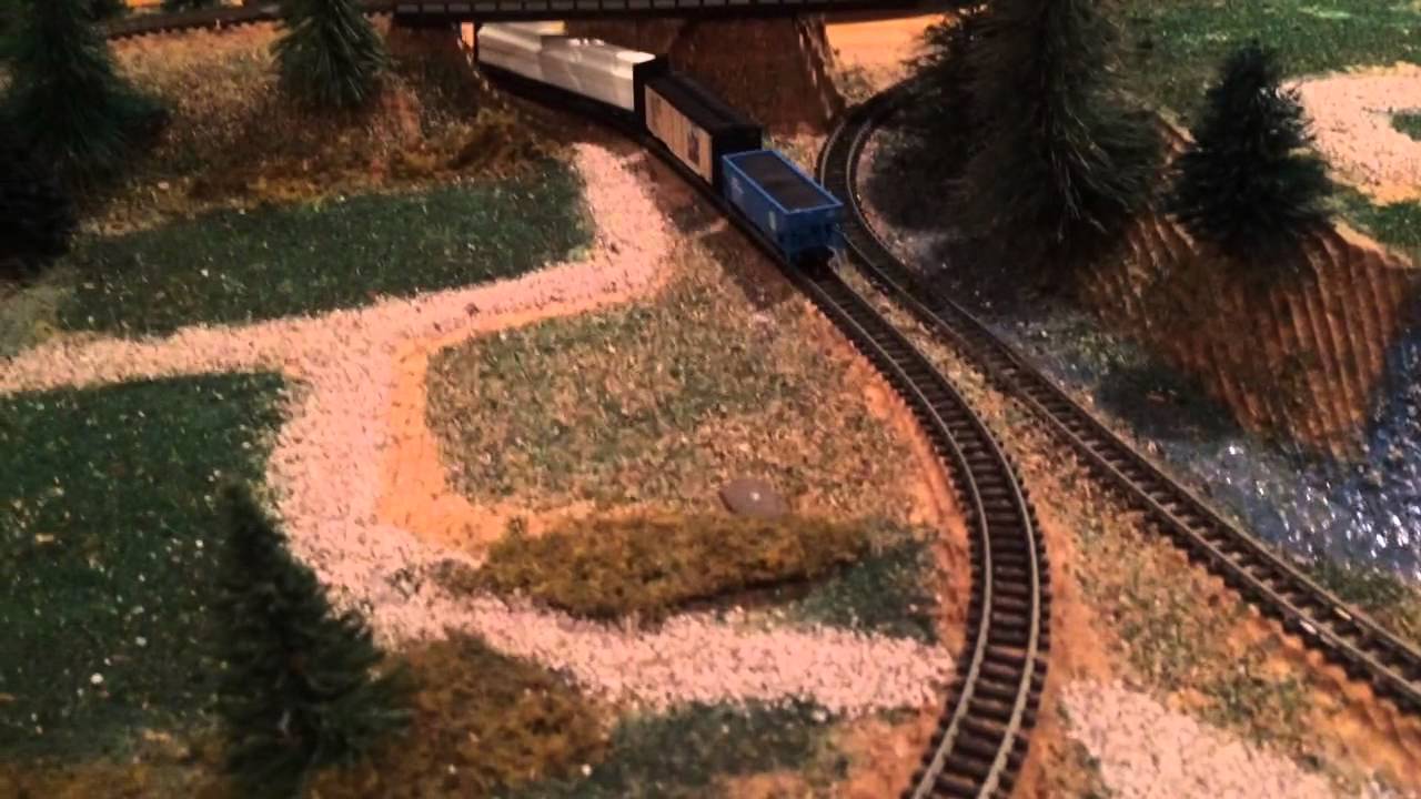 Z scale train layout - YouTube