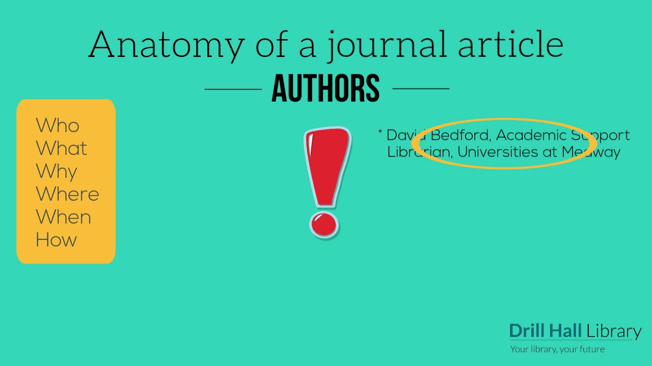 Anatomy of a journal article: Authors - YouTube