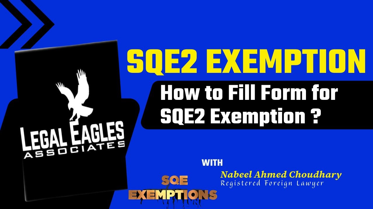 APPLICATION FORM SQE2 EXEMPTION | SQE2 EXEMPTION | SRA UK | QUALIFED ...