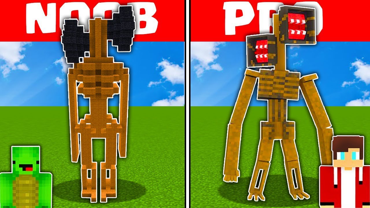 SIREN HEAD HOUSE BUILD - NOOB vs PRO by Mikey and JJ (Maizen Parody ...