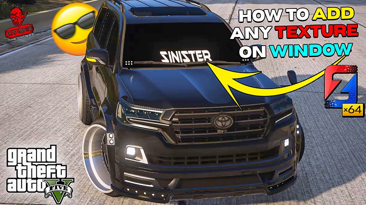 HOW TO ADD SINISTER OR ANY STICKER ON WINDOW OF GTA 5 CARS WITH ...