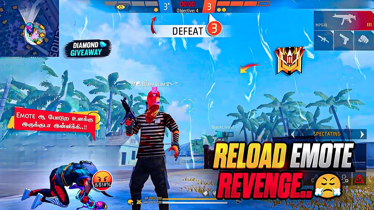 🤬 RELOAD EMOTE-ஆ போடுற 😡 EMOTE REVENGE MATCH 🔥 DIAMONDS GIVEAWAY 💎 ...