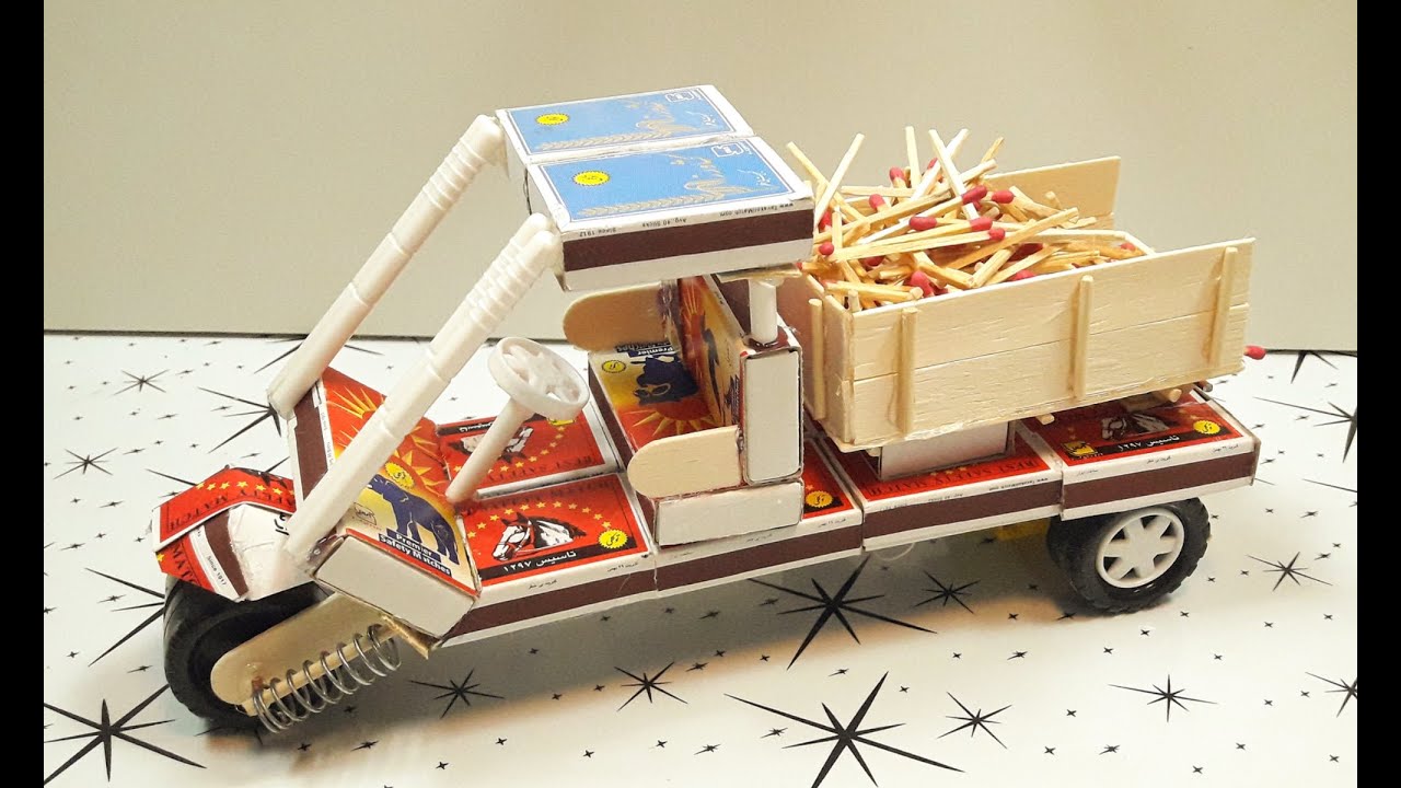 rickshaw cargo auto.how to make matchbox rickshaw at home #craft#toys # ...
