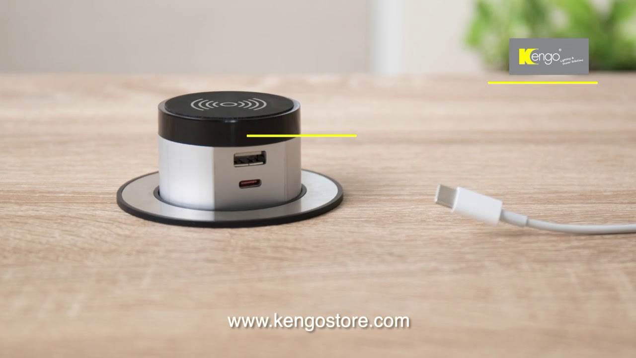 Pop-up Wireless charger with USB outlet - YouTube
