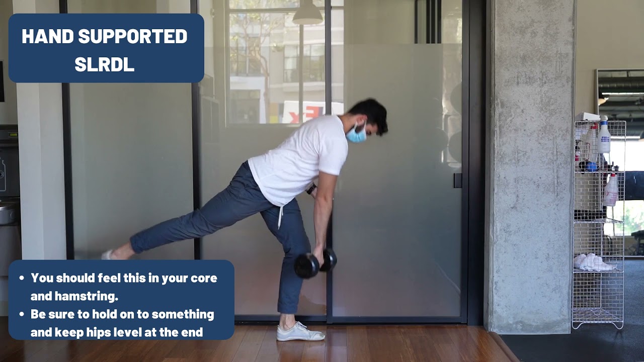 Hand Supported Dumbbell SLRDL - YouTube