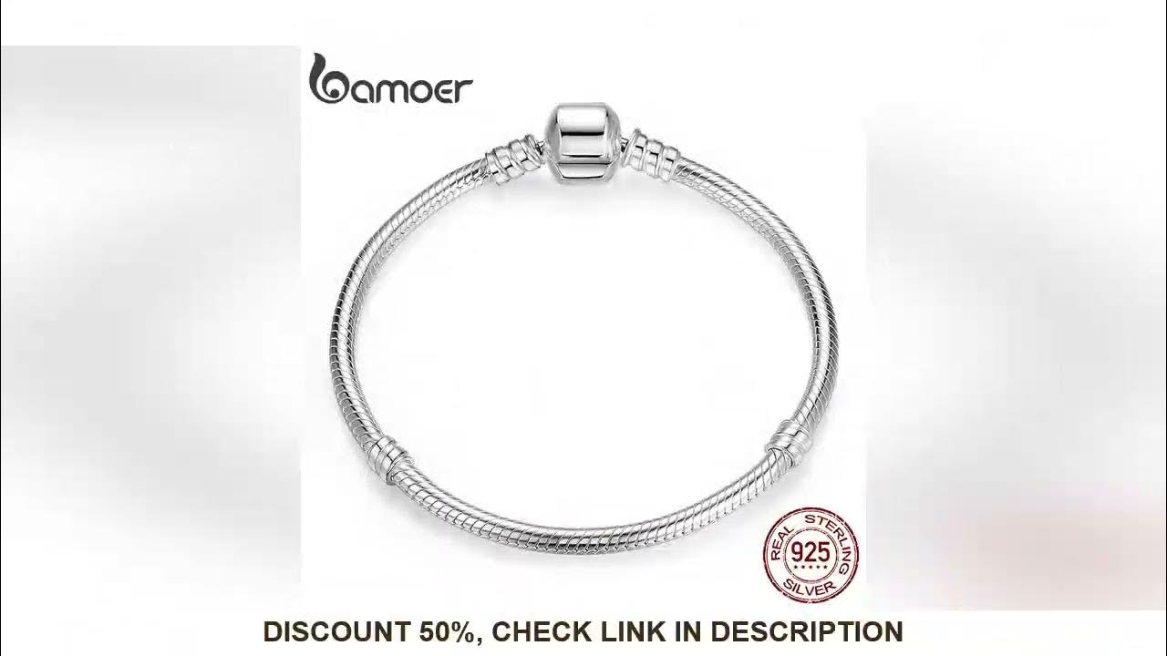 BAMOER-Pulseira com Corrente Cobra para Mulheres Prata Esterlina 925 Jóias de Luxo 17-22cm ...