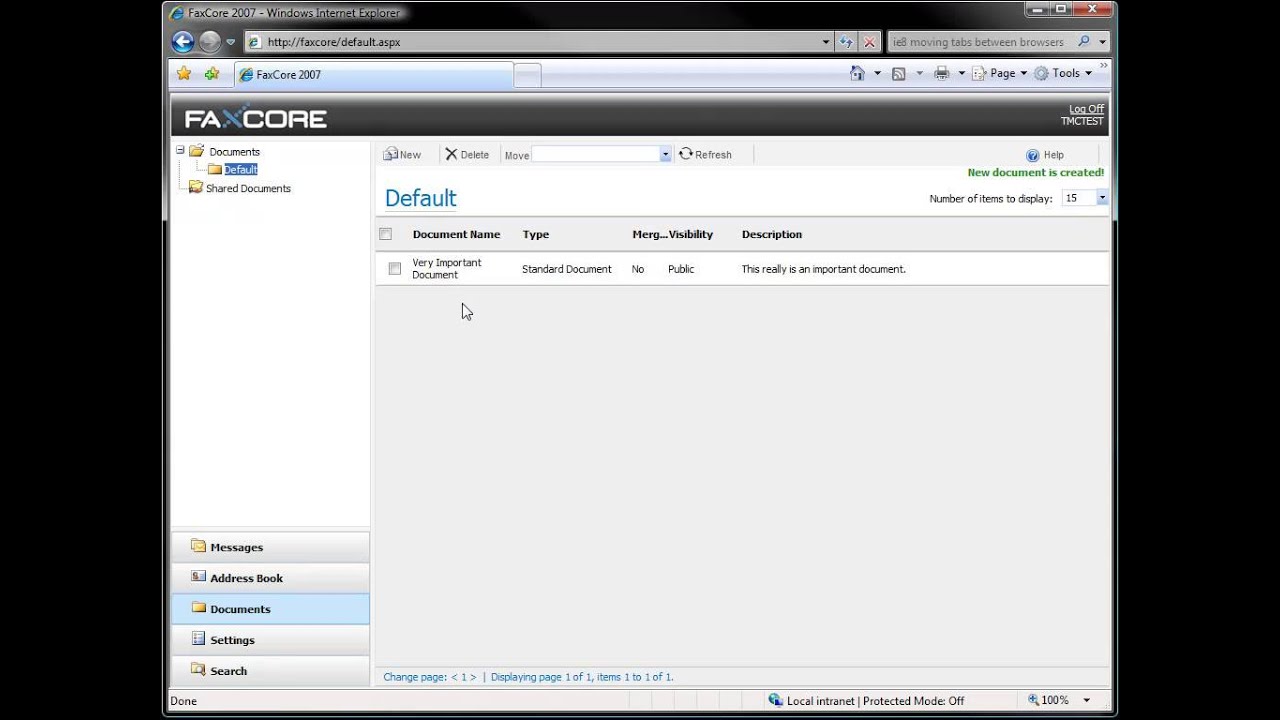 Working with FaxCore 2007 Document Library - YouTube