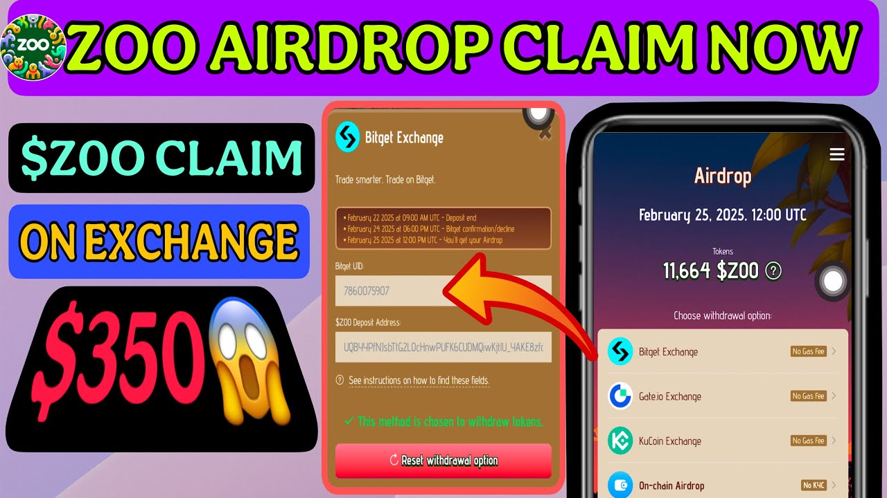 Zoo Airdrop new update today | Zoo Airdrop claim on bitget,gate io ...