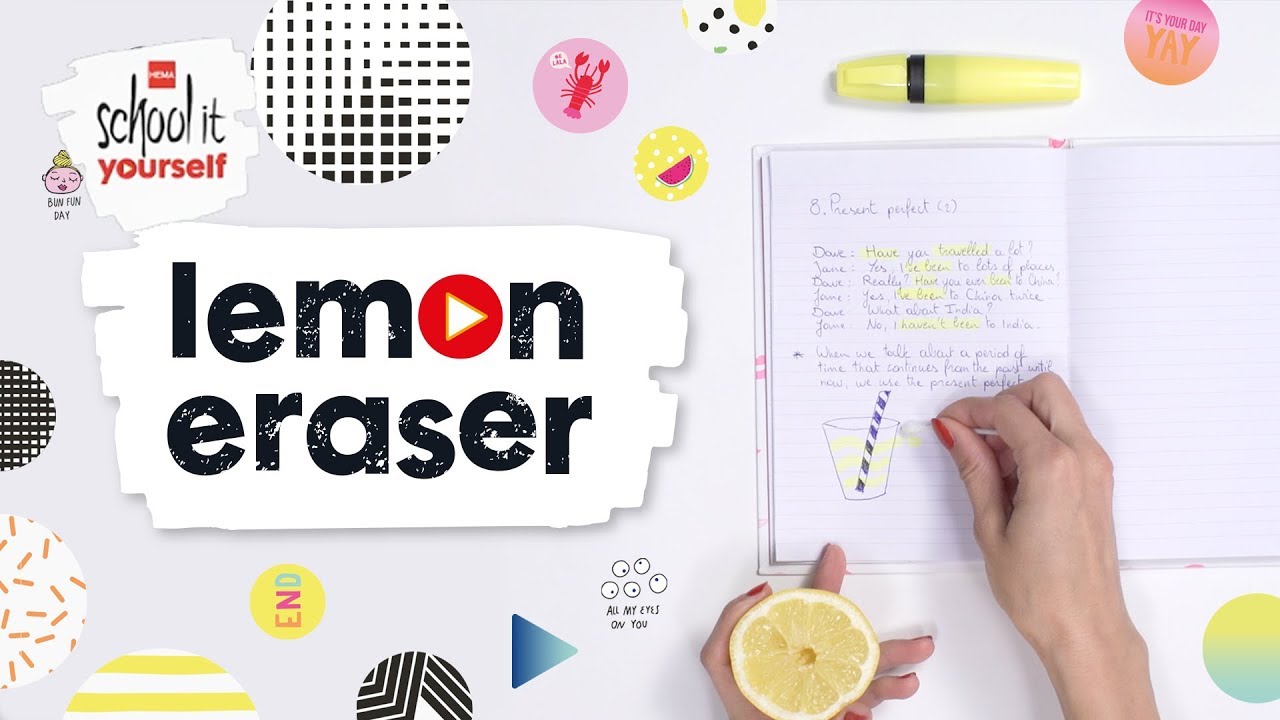 Citroen gum (Lemon eraser hack) - HEMA DIY - YouTube