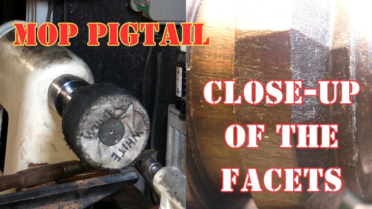 Polishing mop pigtail and the facets close up - YouTube