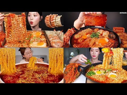4x Speed SPICY Korean Noodle Madness! 🍜🔥 Big Bites ASMR Mukbang Compilation 🥵