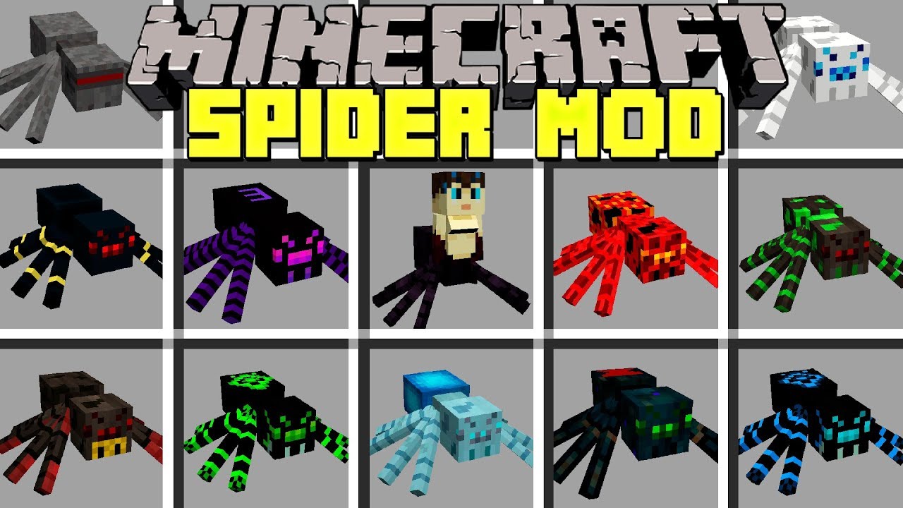 Minecraft SPIDER MOD l BATTLE 20+ NEW SPIDER QUEEN & BOSSES! l Modded ...