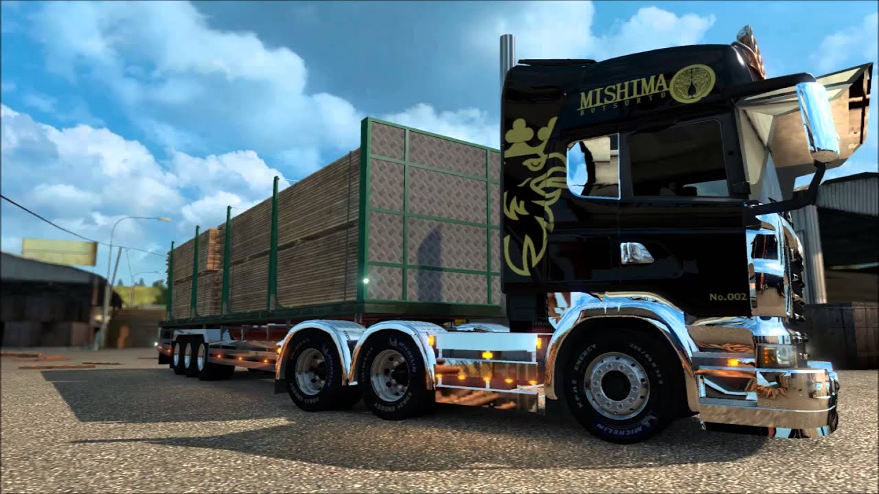 【ETS2 MOD】mishima log trailer v1.0 & mishima custom scania R v1.1 - YouTube