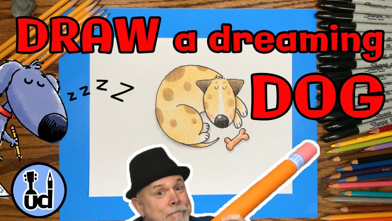 How to draw a DREAMING DOG - YouTube