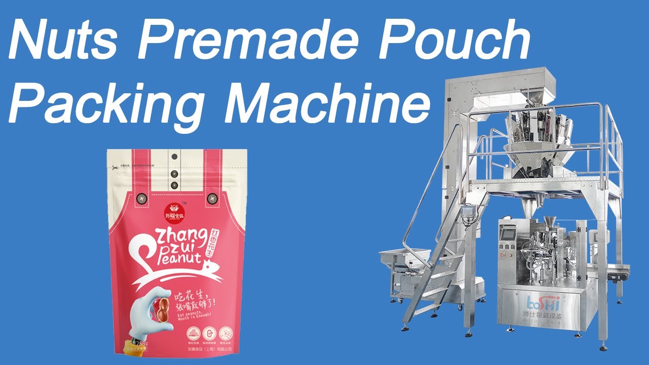 Boshi Automatic Granule Nuts Pouch Packaging Machines | Doypack Small Packing Machine - YouTube