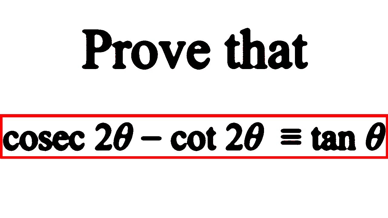 A-Level Mathematics Trigonometric Proof 7 Mark Question Tutorial ...