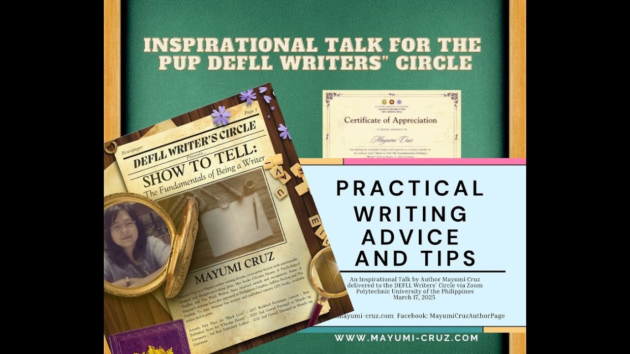 My Inspirational Talk for the PUP DEFLL WRITERS' CIRCLE - YouTube