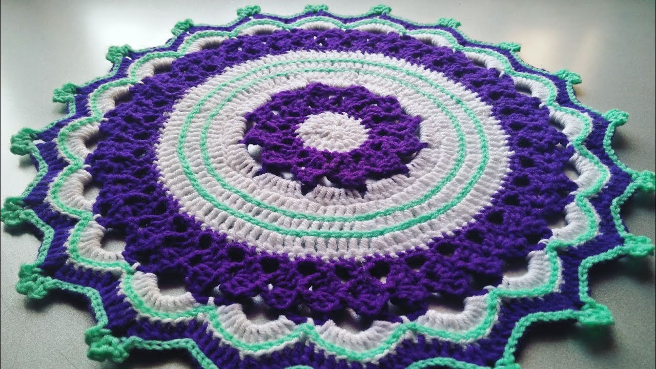 New Thalposh Design || Crotchet Table Cover || Woolen Rumal - YouTube