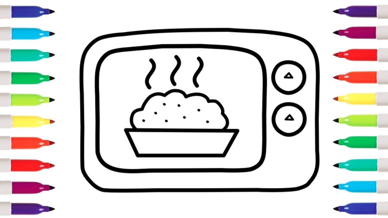 How To Draw Toy Microwave | Coloring Pages | Kid Drawing - YouTube