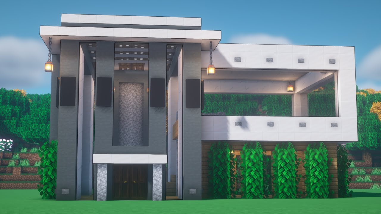 Minecraft: How to build a Modern Survival House | Tutorial - YouTube