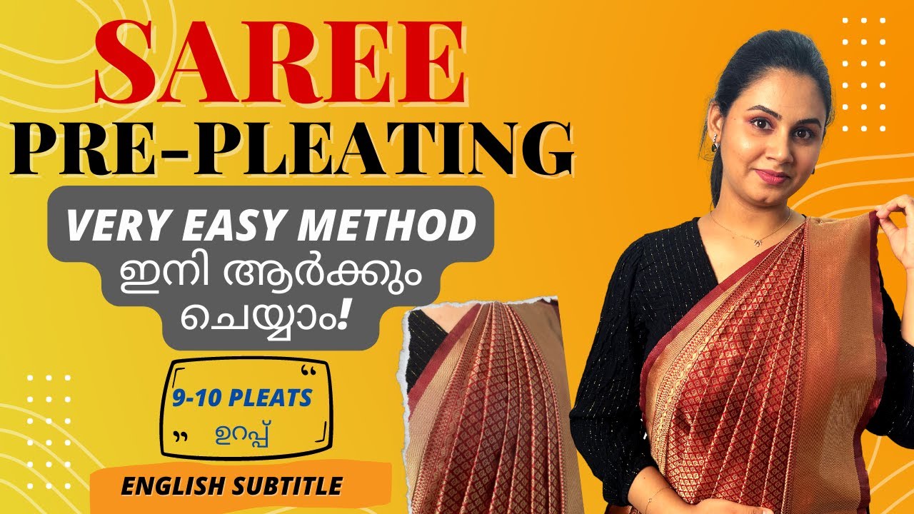 Saree Pre-Pleating | Easy Saree Draping | English Subtitles | Keerthi's ...