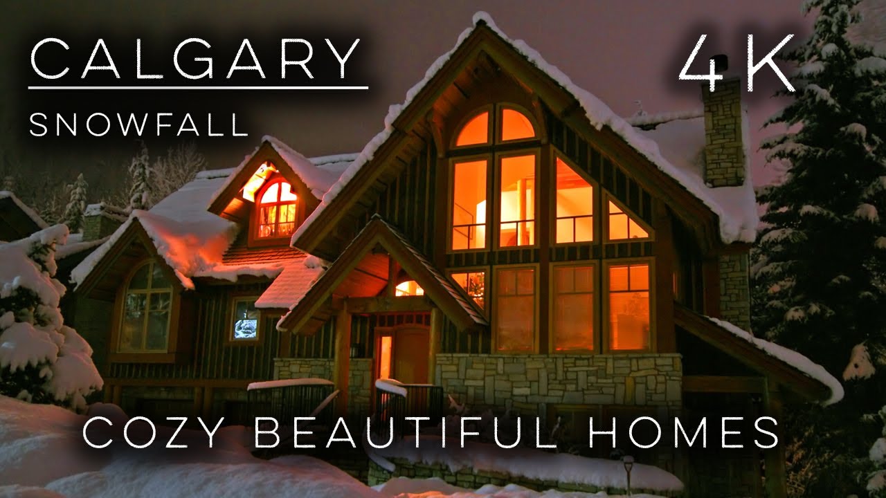 【4K】Calgary Beautiful Homes |Snow Walk in stunning Neighbourhood # ...