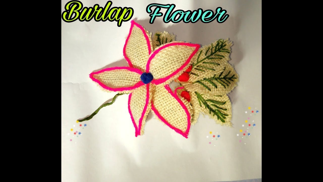 Burlap Flower/ Sack Flower | How To make Burlap Flower For Vase - YouTube