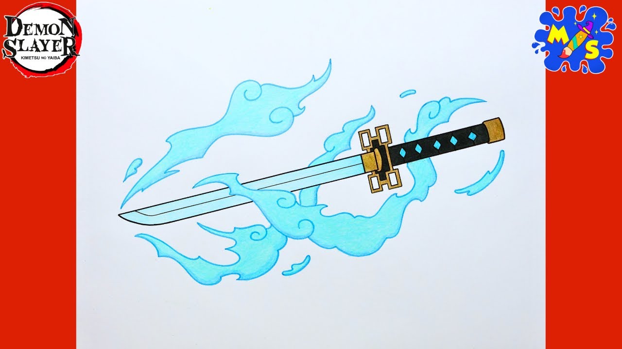 How To Draw Muichiro Tokito's Mist Breathing Sword Step by Step - YouTube